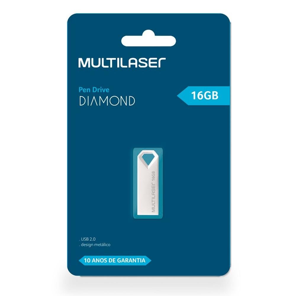 Pen Drive Multi Diamond, 16GB, Metálico - PD850
