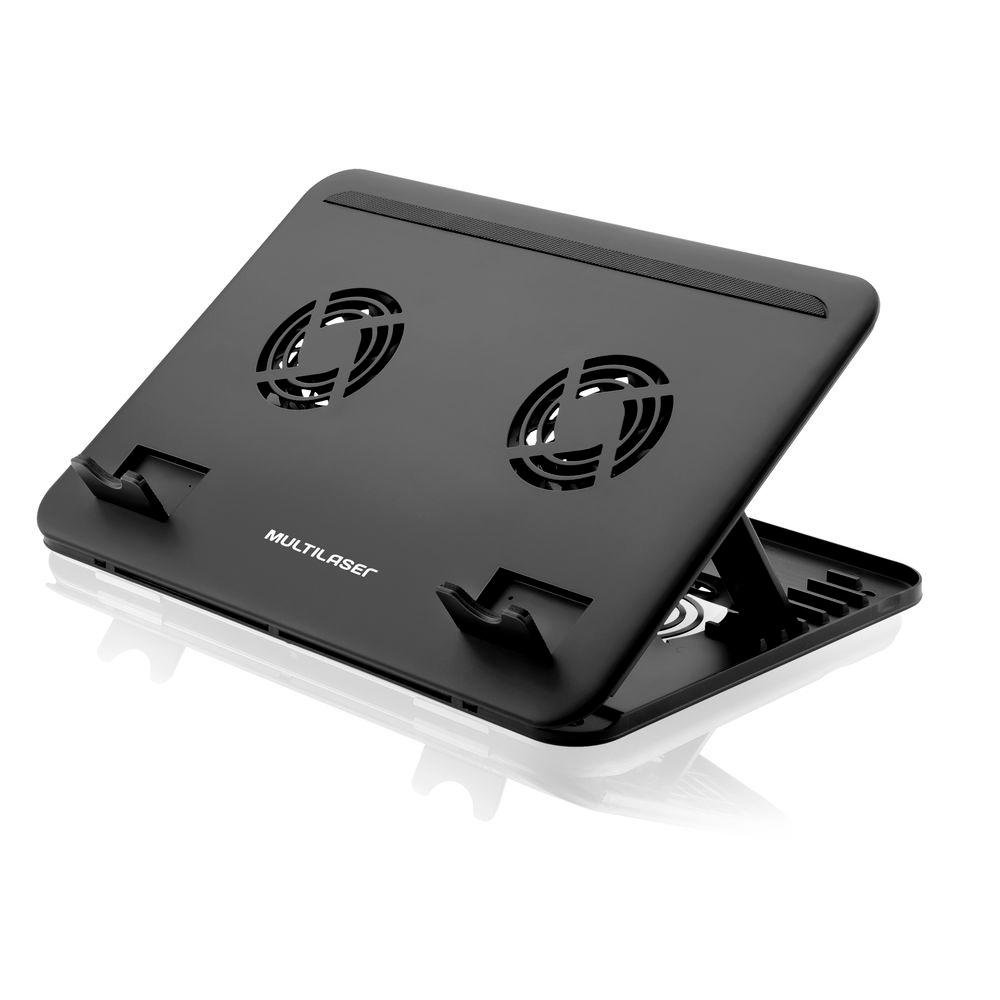 Base para Notebook Multilaser com Cooler Duplo AC103 Preto