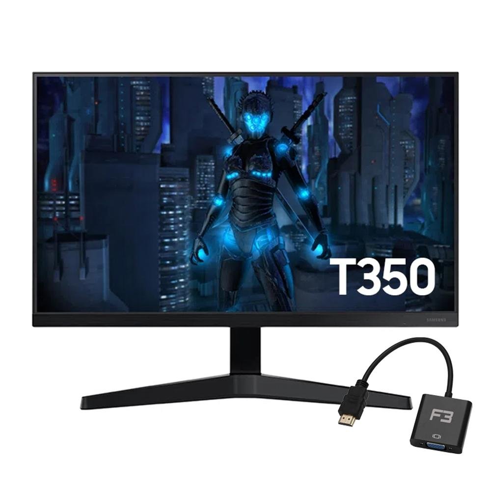 Kit Monitor Gamer Samsung 24' IPS, 75 Hz, Full HDb + Cabo Adaptador ...