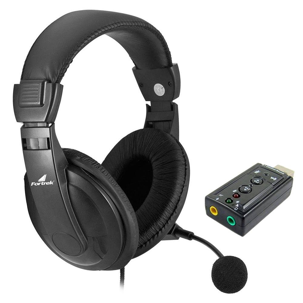 Kit Headset Fortrek e Adaptador USB | KaBuM!