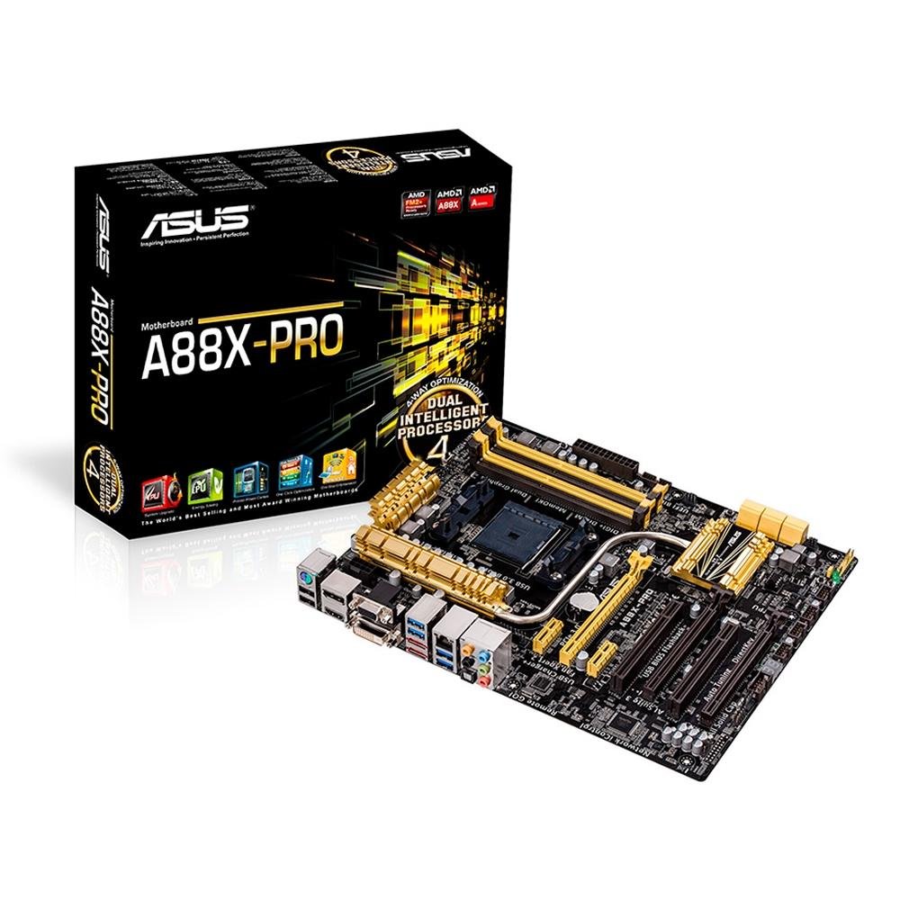 Placa-Mãe ASUS p/ AMD FM2+ ATX A88X-PRO, 4x DDR3, CFX, UEFI Bios, GPU Boost, USB 3.0 Boost ...
