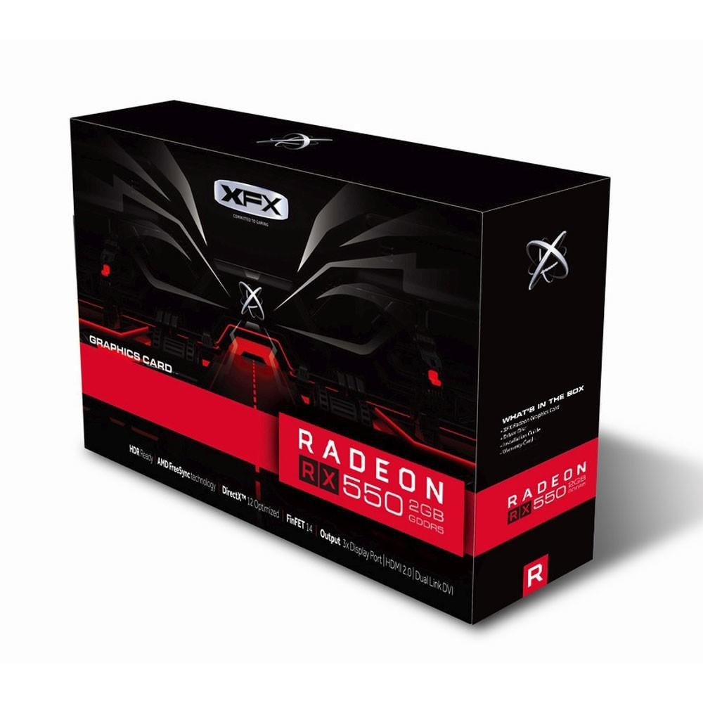 Placa de Vídeo XFX AMD Radeon RX 550 2GB Core, GDDR5 - RX-550P2SFG5