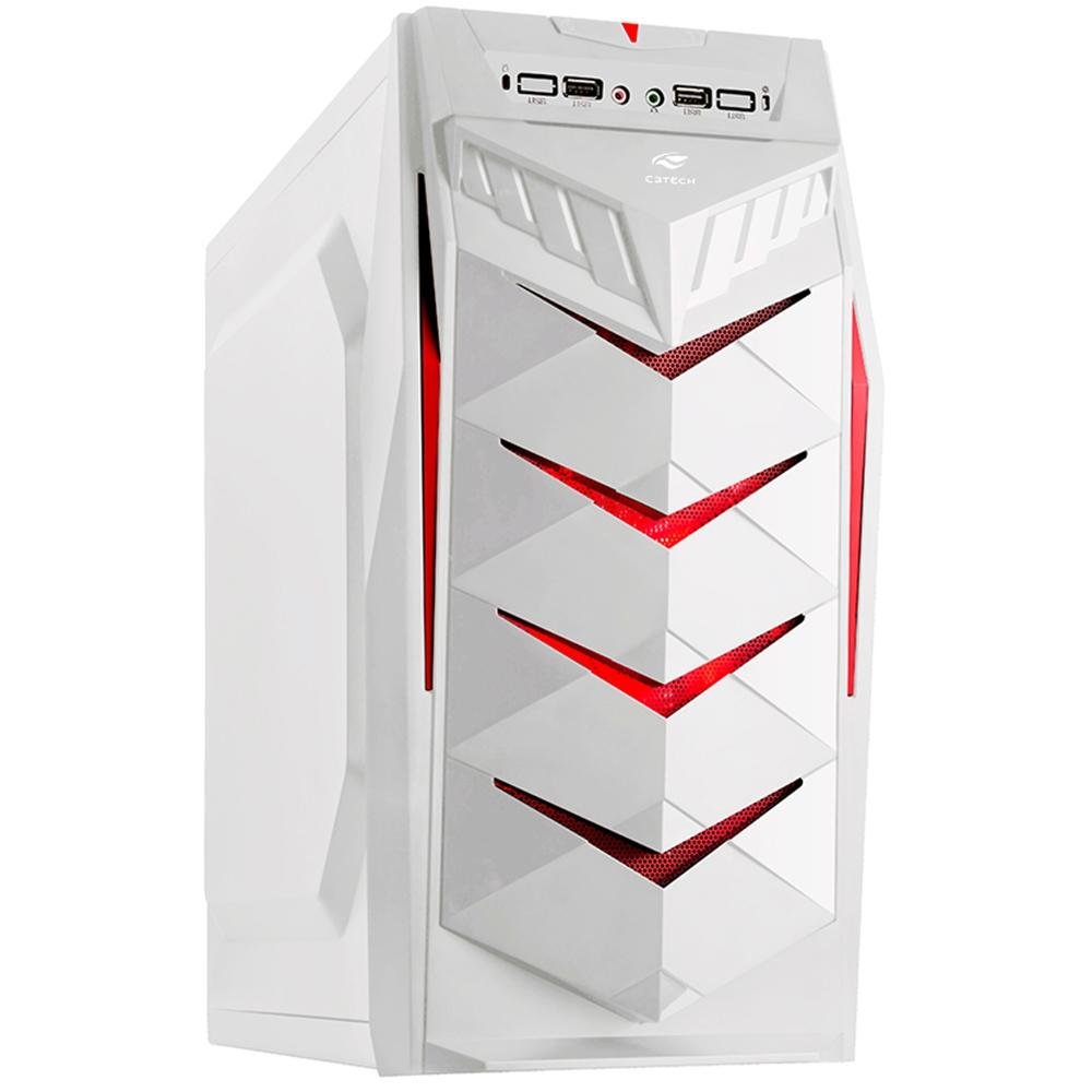 Gabinete Gamer C3 Tech sem Fonte - MT-G70WH | KaBuM!