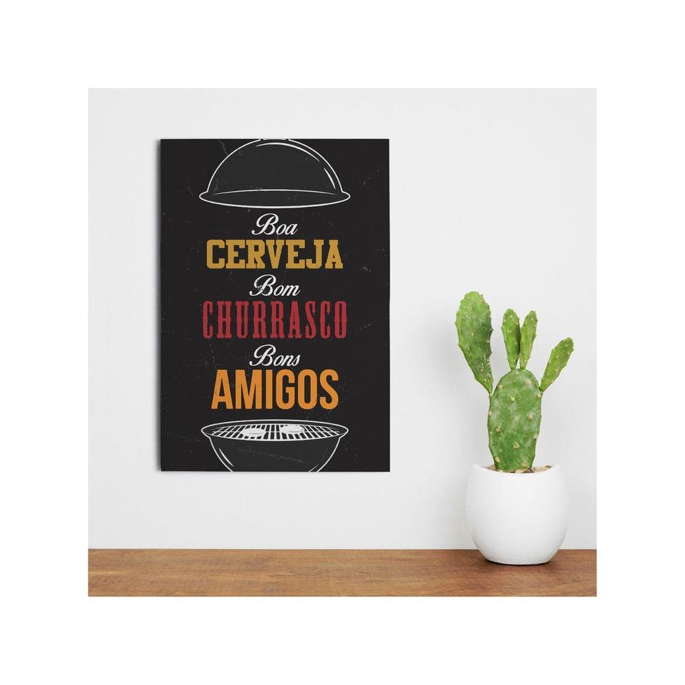 Placa Decorativa MDF Open Bar Cerveja 20x29cm