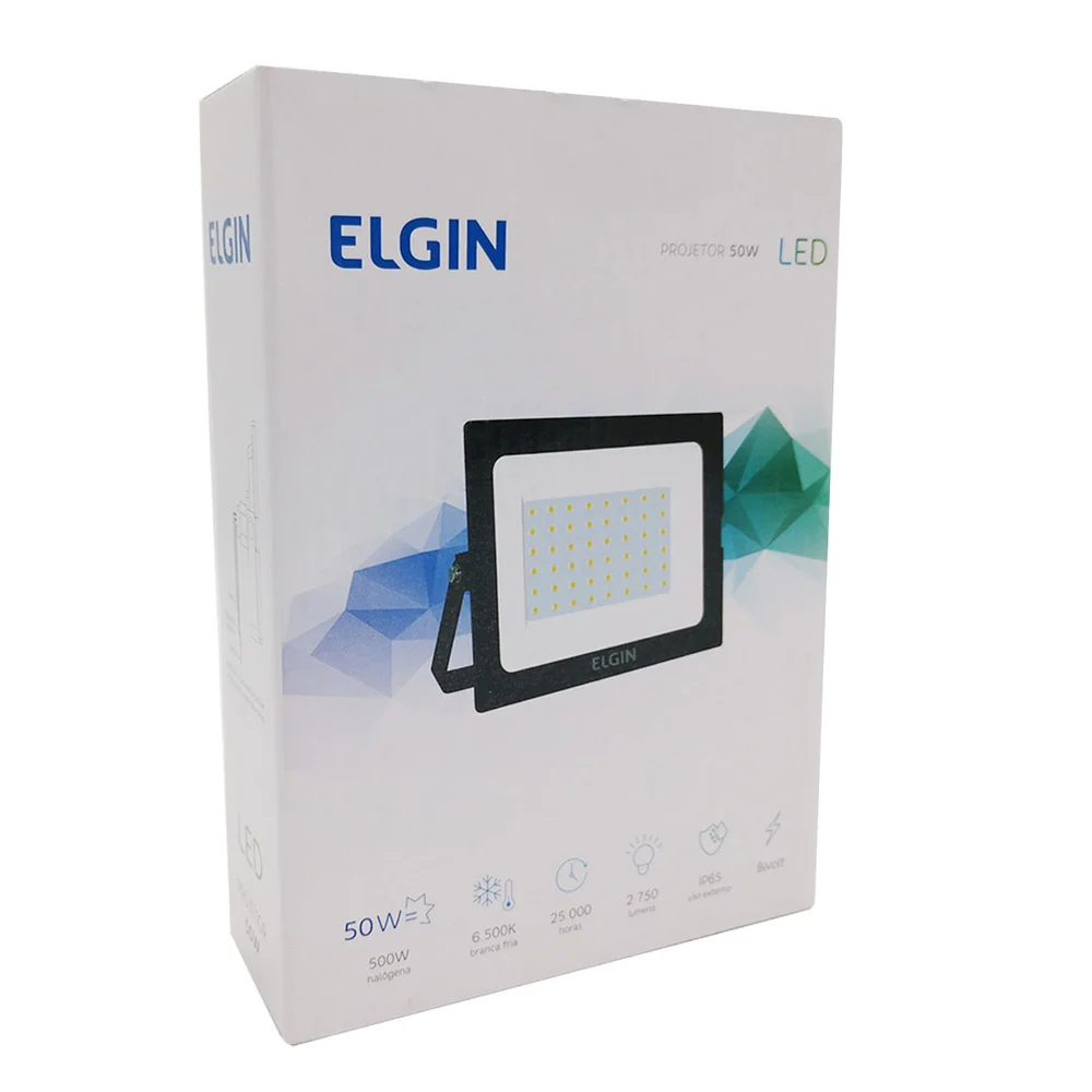 Refletor Luminária Elgin 50W 6500K Branca Fria