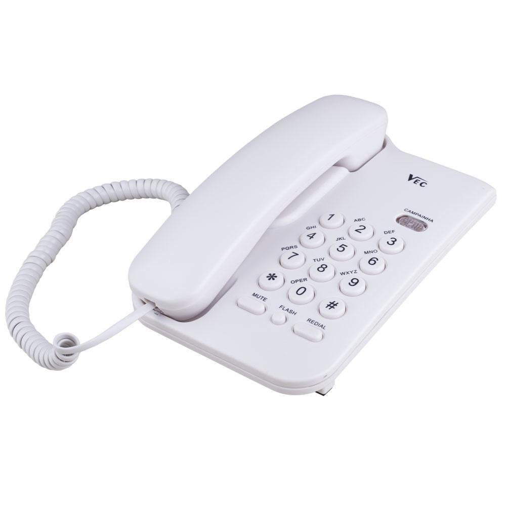 Telefone Com Bloqueador Vec Kxt 3026 Branco