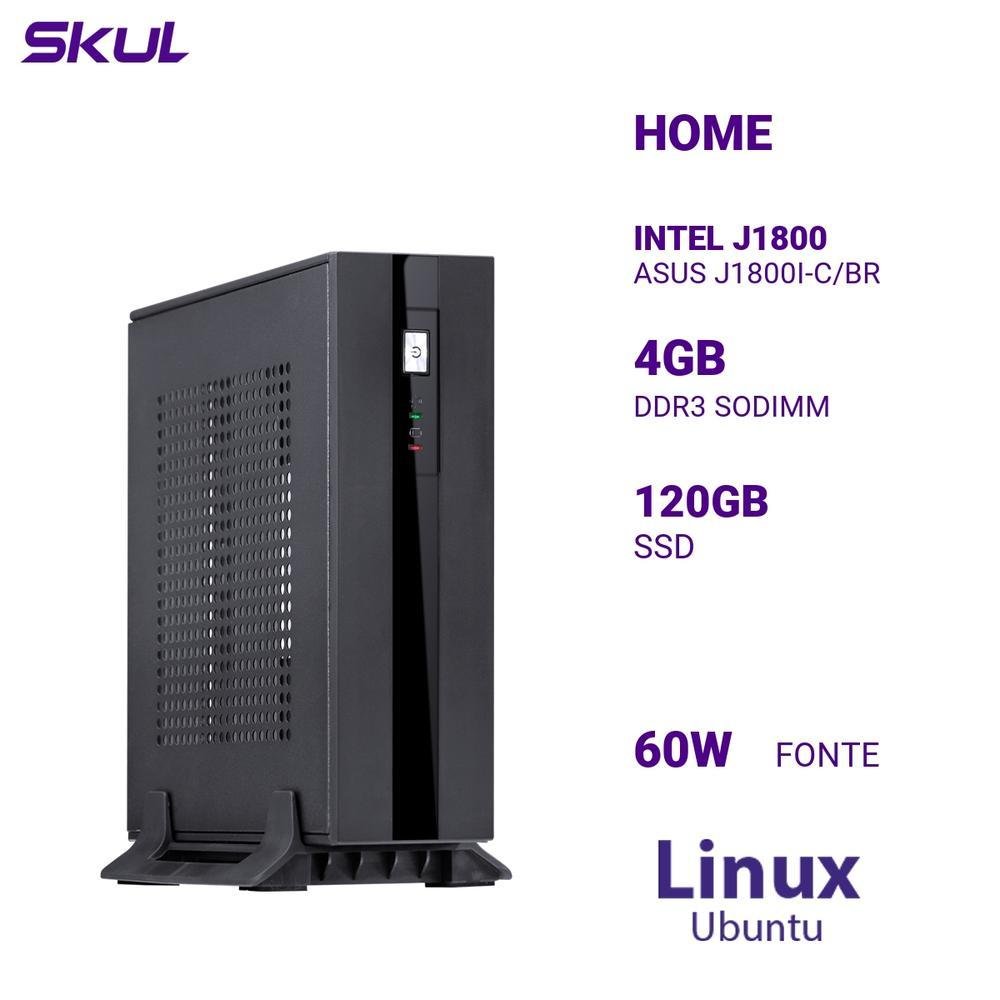 Mini PC Home H100 Intel J1800 Asus Linux | KaBuM!