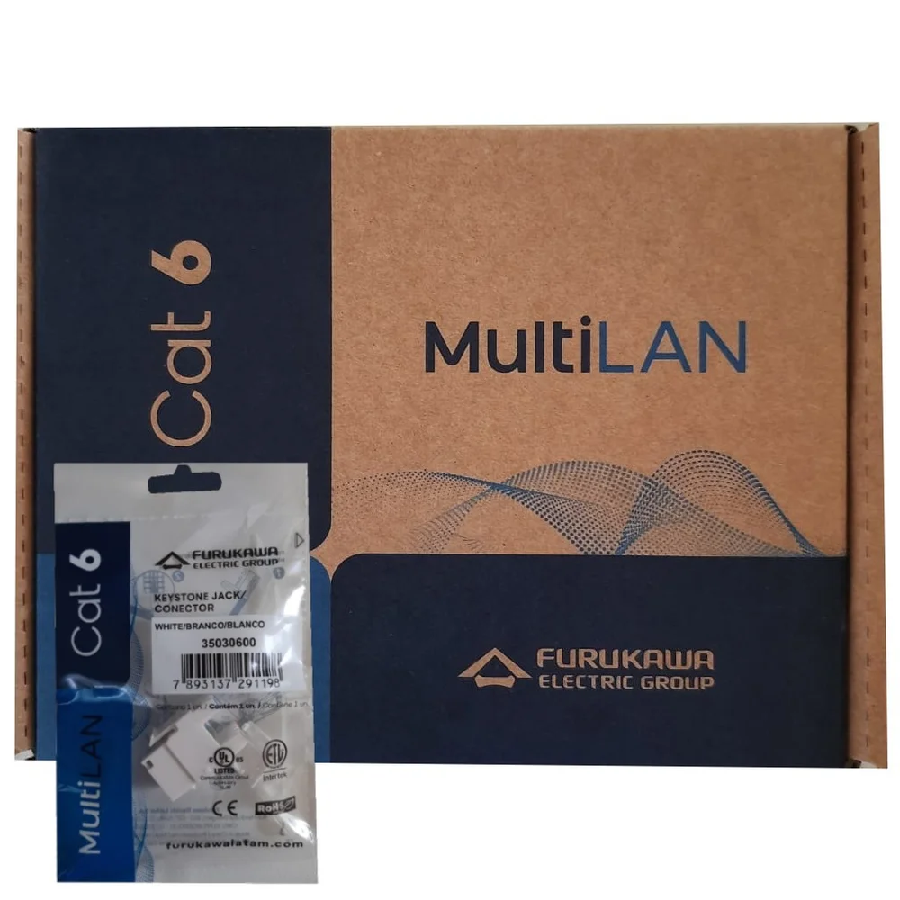 Conector Keystone CAT6 Fêmea Furukawa RJ45 KaBuM