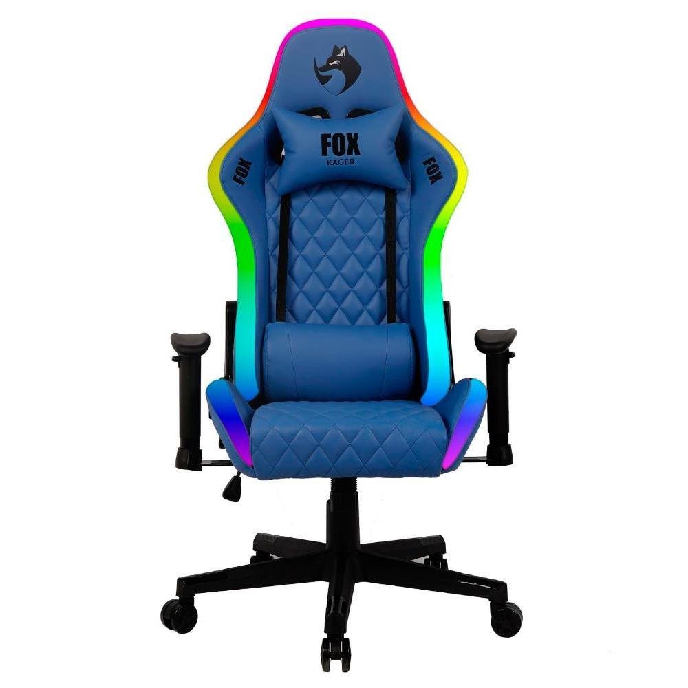Cadeira Gamer Fox Racer Até 120KG RGB Azul KaBuM